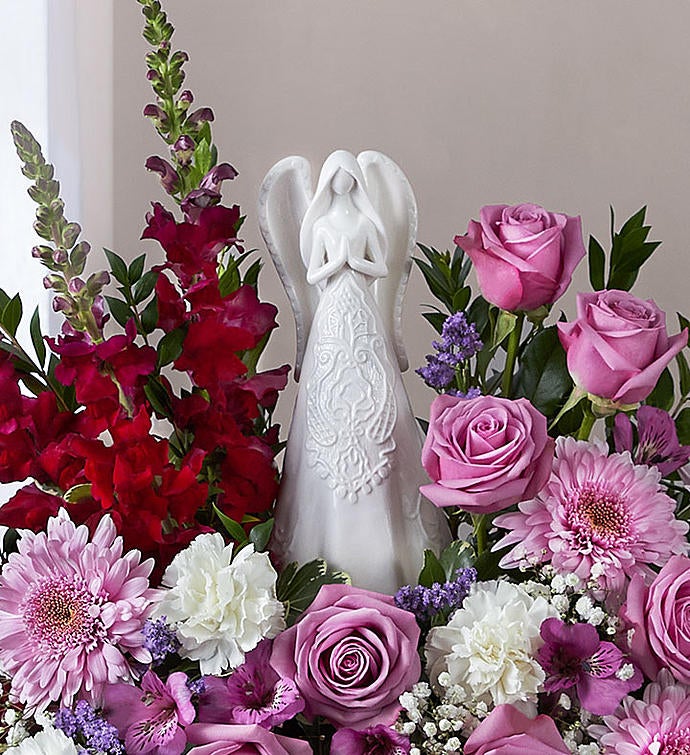 Serenity Angel Arrangement™ Lavender and White | 1800Flowers.com
