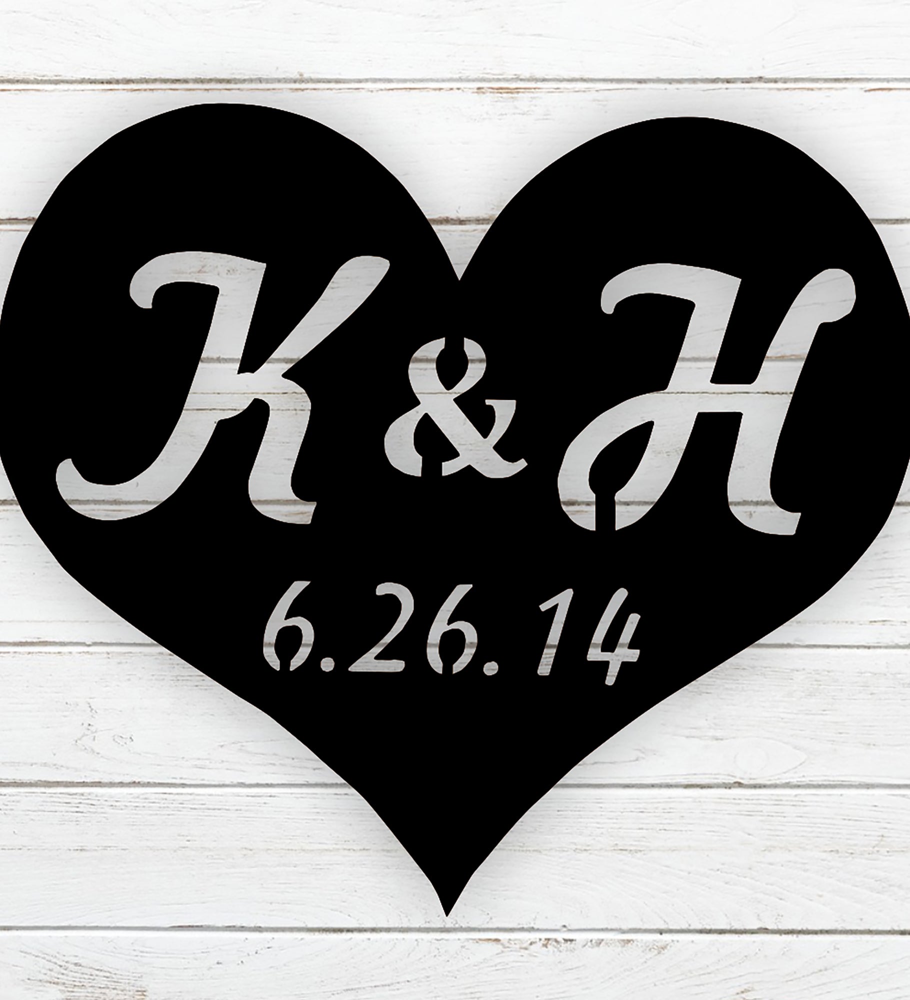Heart Initials Personalized 18" Steel Sign