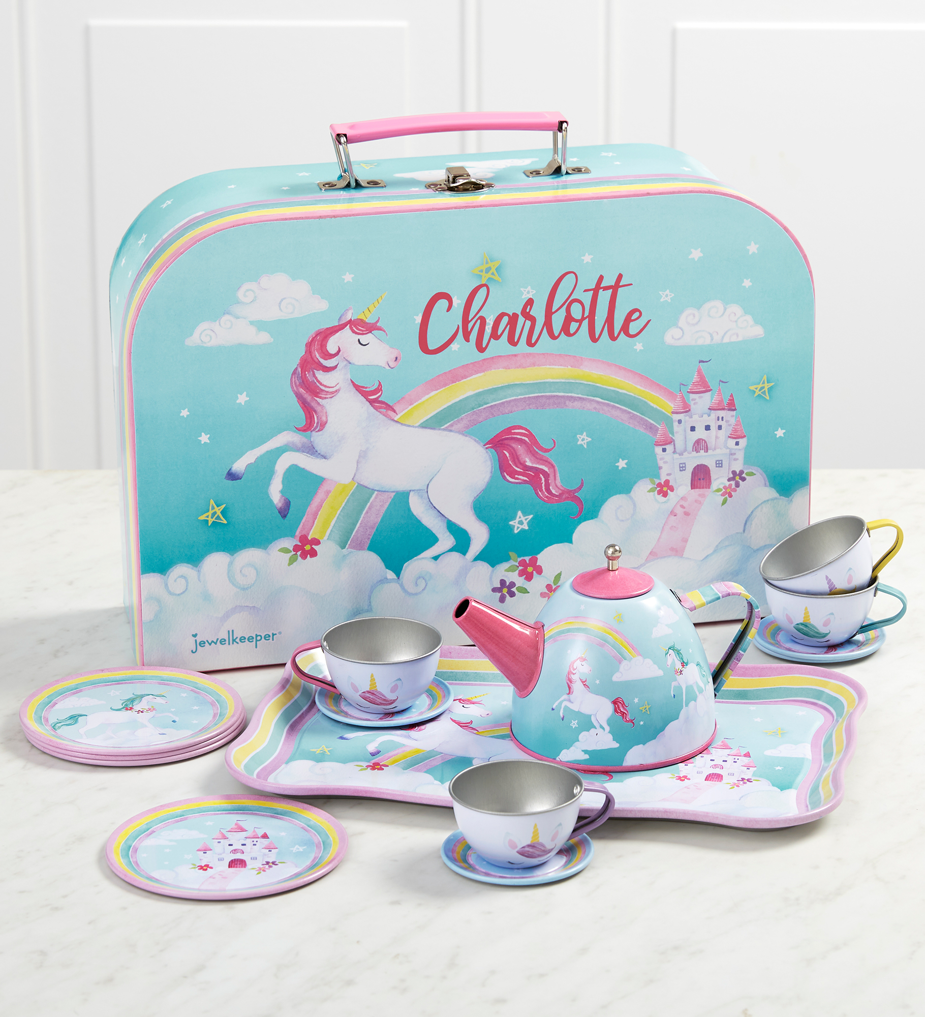 Personalized 15 pc. Unicorn Tea Set